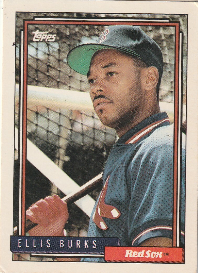 FREE SHIPPING-MINT-1992 Topps Ellis Burks #416-PLUS RED SOX BONUS CARDS ...