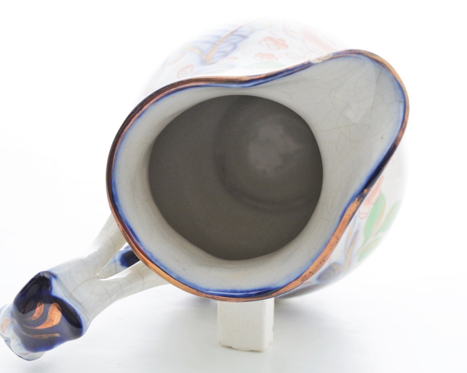 Vintage Gaudy Welsh Hand Painted Flower Basket Footed Pitcher | eBay