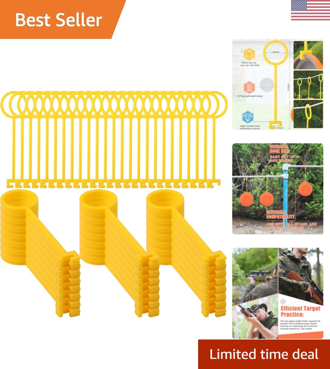 75 Pcs Clay Target Holders - Versatile Pigeon Hooks for Outdoor ...