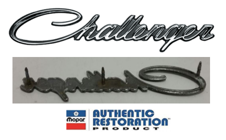 3445224 70 71 72 73 74 Challenger fender Deck quarter panel emblem YR1 ...