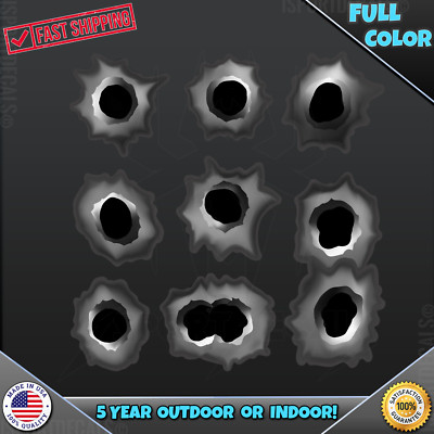 Bullet Holes Sheet of 8 Pieces 1"-3" Assorted Sizes Car Vinyl Decal ...