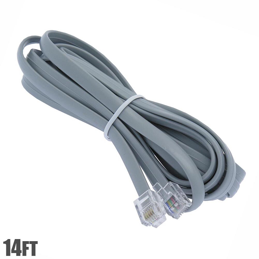14FT 28 Gauge RJ12 Reverse (6P6C) Modular Telephone/Phone Line Cord ...