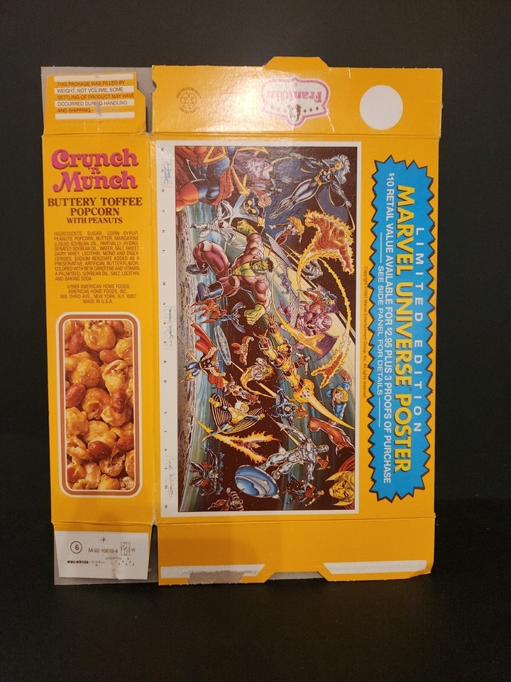 Marvel Universe Comics Crunch N Munch Box Spider-Man 1994 Poster Offer ...