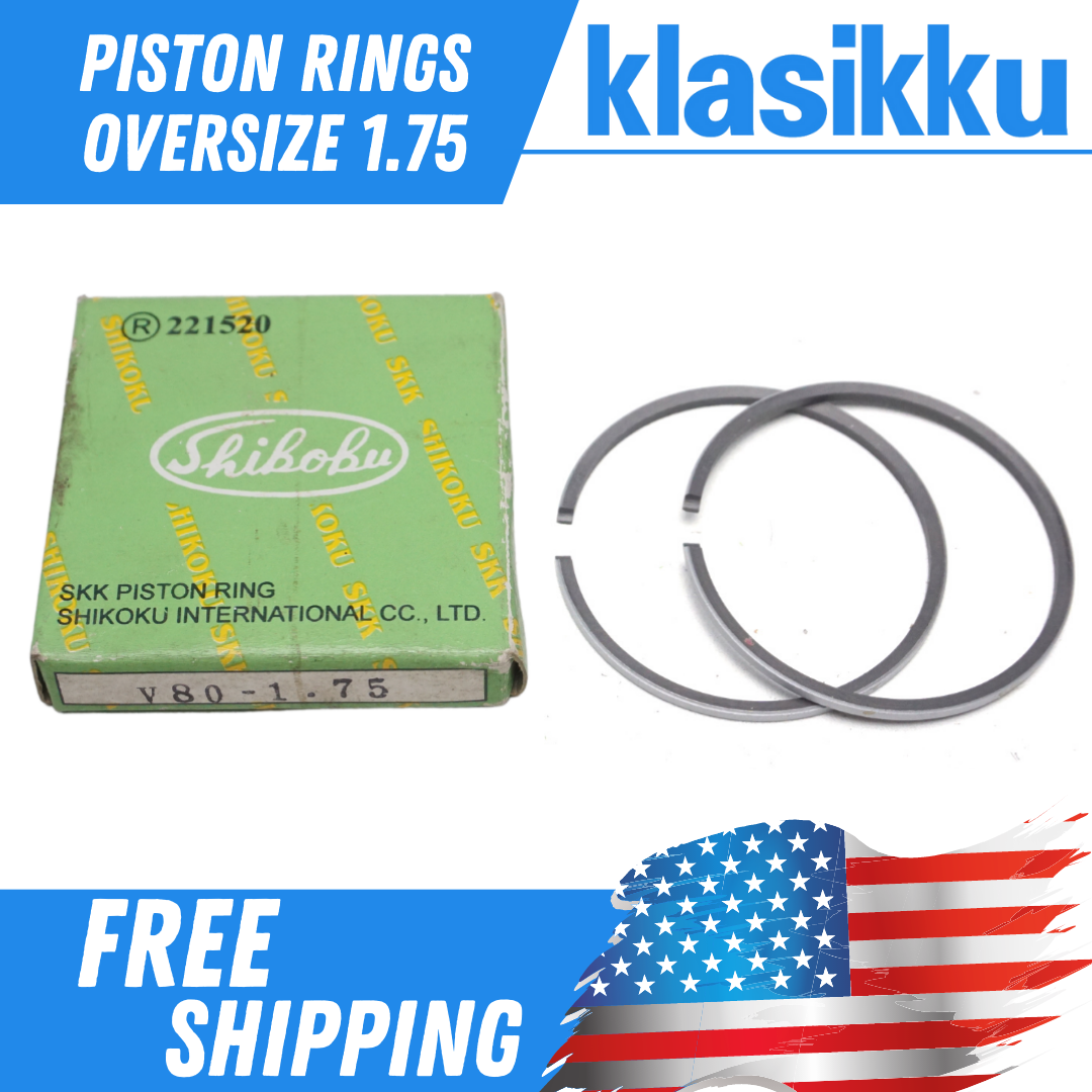 Fits For Yamaha V75 V80 U7E FS80 Y80 GT80 LB80 Chappy Piston Rings 1.75 ...
