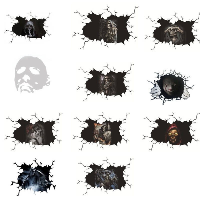 Scary Window Skeleton Stickers Automobile Exterior Decorations for Shop ...