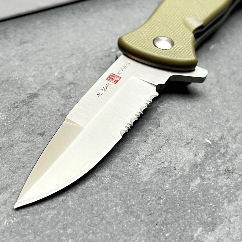 AL MAR Mini SERE 2020 Assisted Open Flipper Green G10 EDC Folding ...