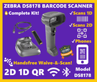 Zebra DS8178 Wireless 2D/1D/QR Barcode Scanner Kit, Hands-Free Scan ...