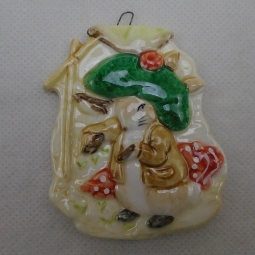 VINTAGE SCHMID BEATRIX BENJAMIN BUNNY PLAQUE '87 XMAS ORNAMENT FREE ...