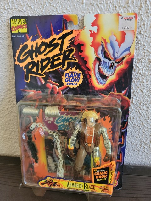 ToyBiz Ghost Rider Armored Blaze Light up Fire Action Figure Flame Glow ...