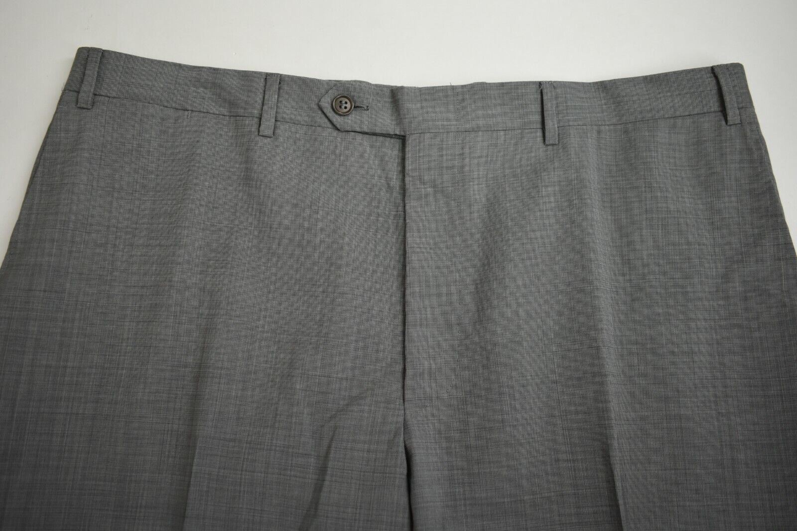 Canali Womens Gray Zip Fly Slant Pockets Unhemmed Flat Front Wool ...