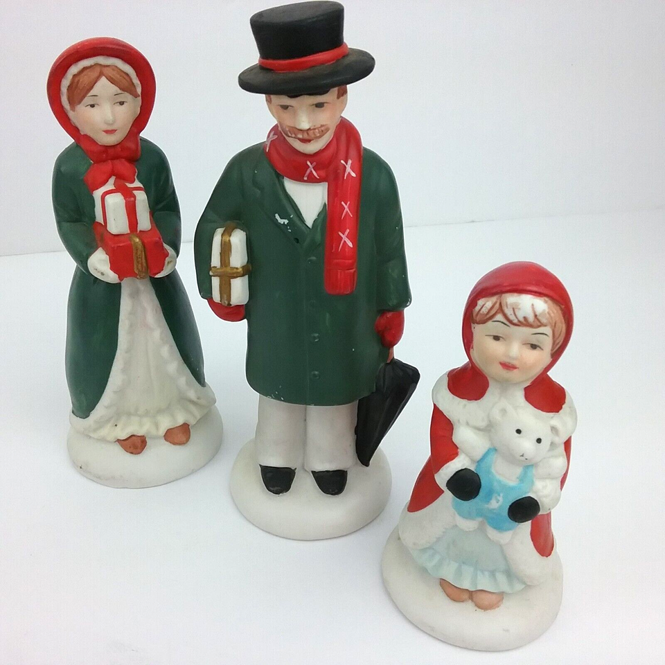 Christmas Figures & Pieces Lot 6 Ceramic Trees People Candle Holder ...