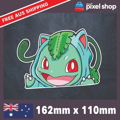 Bulbasaur funny Peekin Sticker Bumper Pokemon style 4x4 4wd Car Decal ...