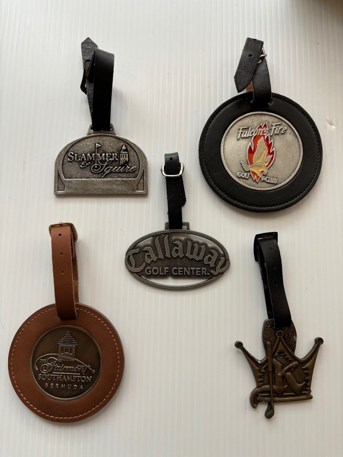 Lot of 5 Metal Golf Bag Tags Kingbarns Callaway Slammer & Squire ...