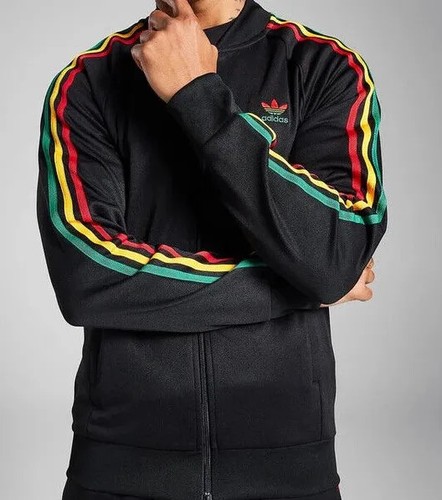 adidas Originals SST Men's Track Top in Black and Jamaican Colourway | eBay