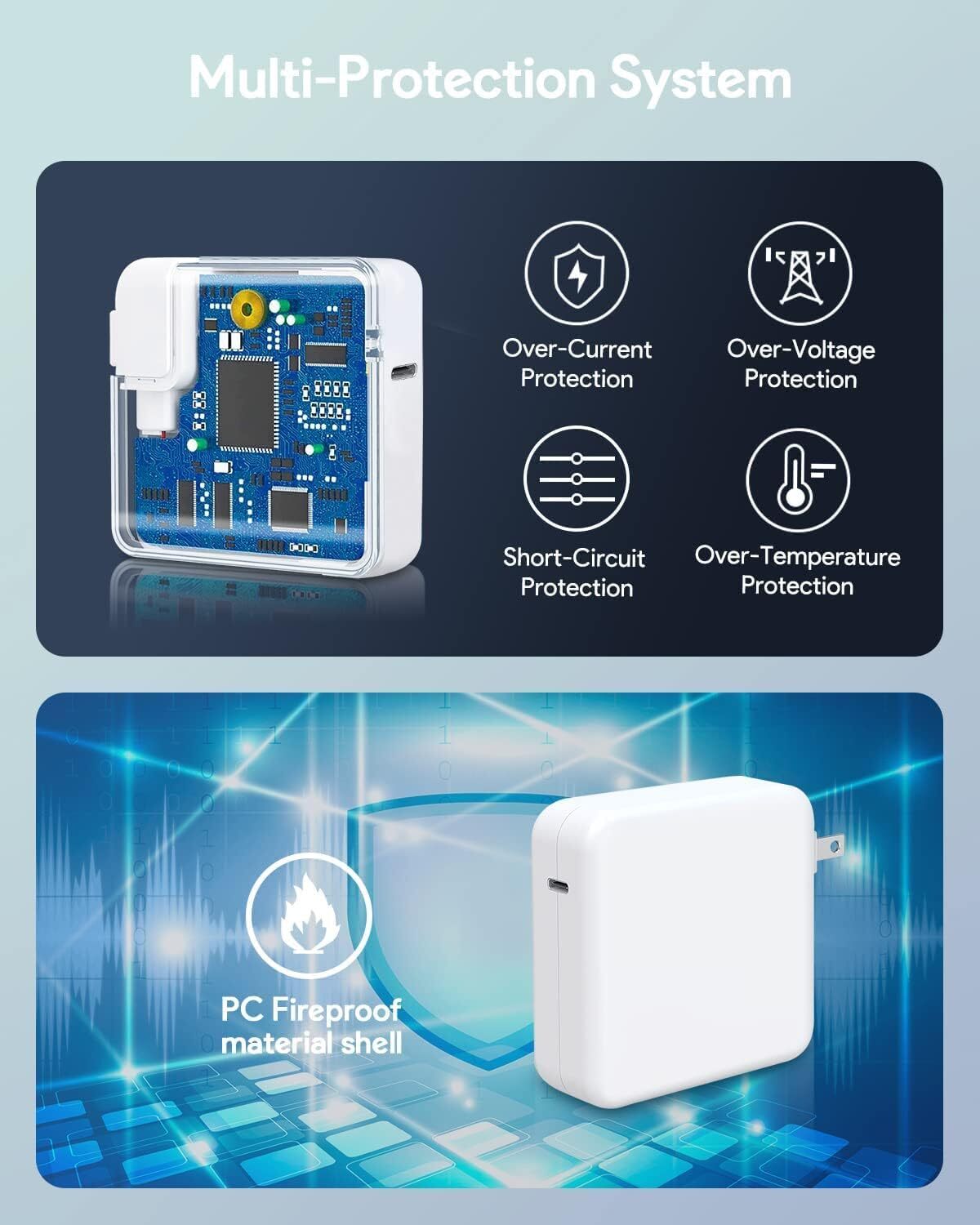 87W USB C Power Adapter Charger For MacBook Pro 13" M1 2020 A2338 A2251 ...