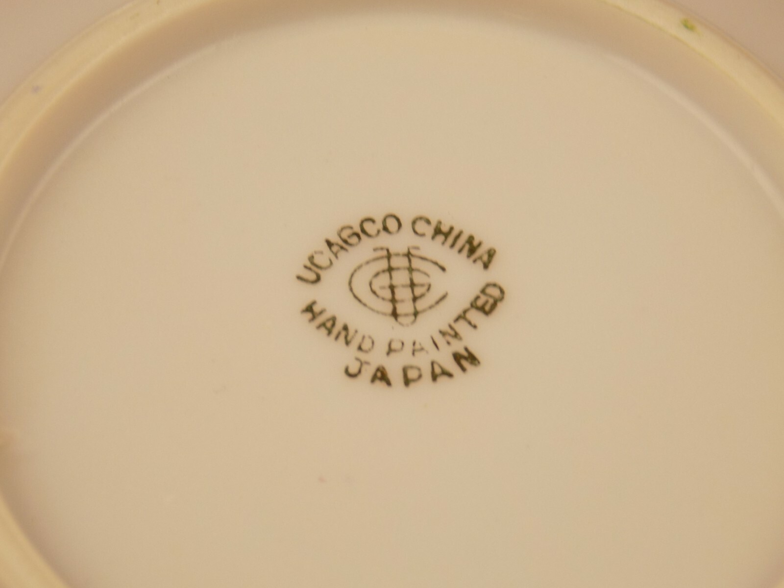 Ucagco China hand painted Japan quaint river scene 4" decorative plate ...