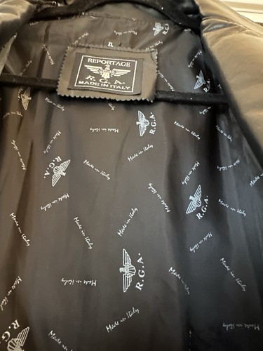 Reportage RGA Men’s XL Black Leather Jacket Coat Made in Italy New With ...