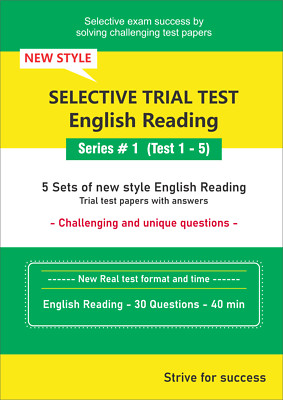 Selective Trial Test Papers -- English Reading (Series # 1) 5 Papers ...