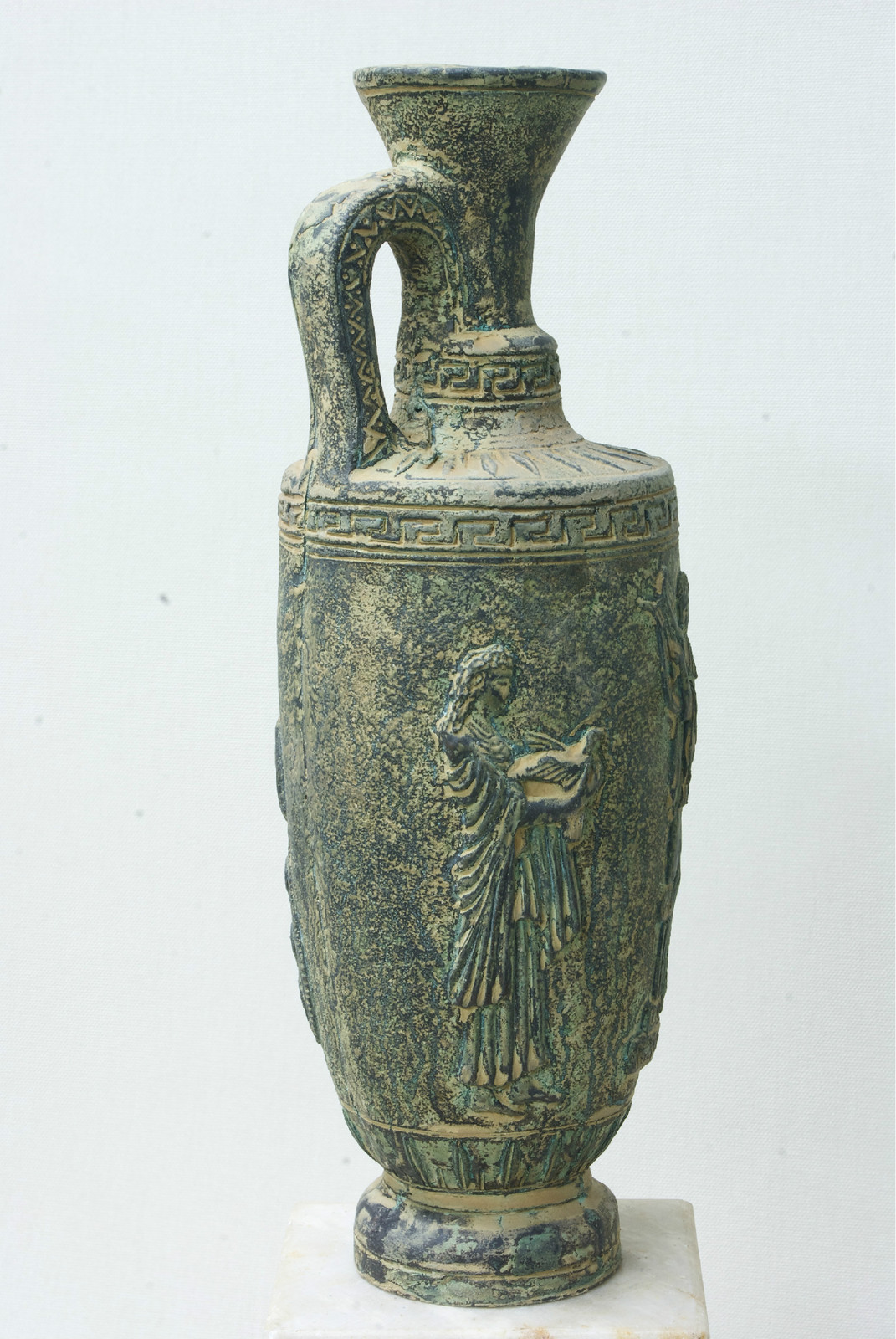 17th VINTAGE AMPHORA ANCIENT BOTTLE DECANTER JUG GREEK GODS IN RELIEF ...