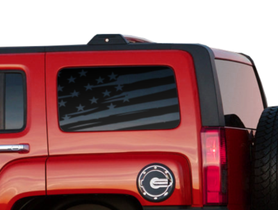 Distressed USA Flag Decals Fits Hummer H3 Rear window - American Flag ...