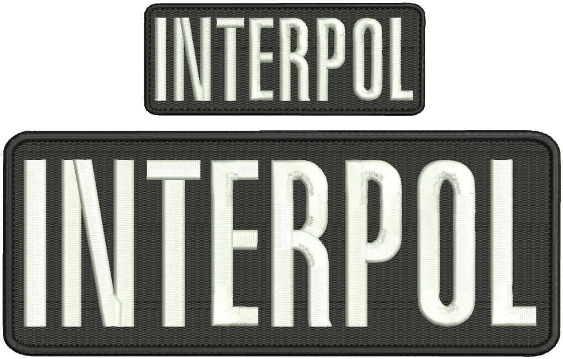 INTERPOL embroidery patches 4X10 and 2X5 hook white letters | eBay
