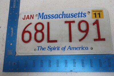 Massachusetts License Plate Tag 2011 11 MA Natural Sticker 68L T91 | eBay