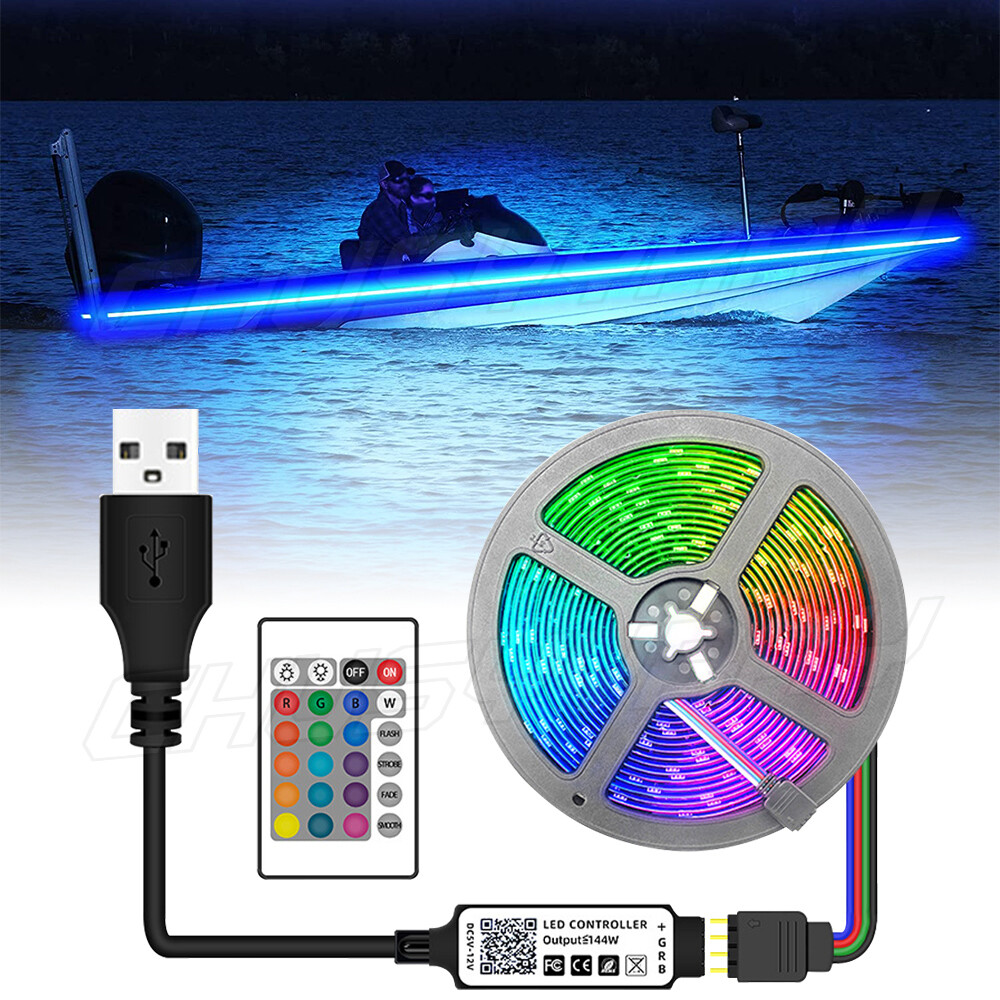 RGB Multi-Color LED Motorcycle Ground Effect Light Kit w/ Wireless Remote