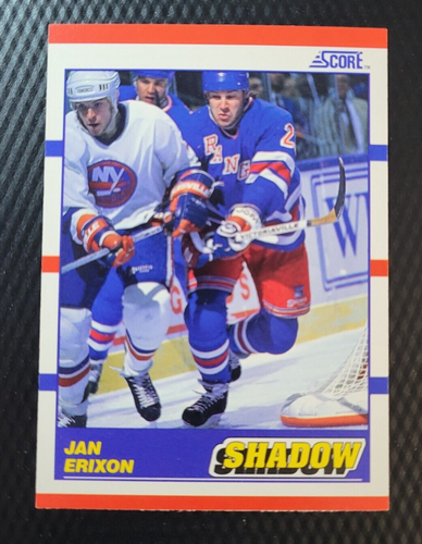 1990-91 Score American JAN ERIXON New York Rangers SHADOW Hockey Card ...
