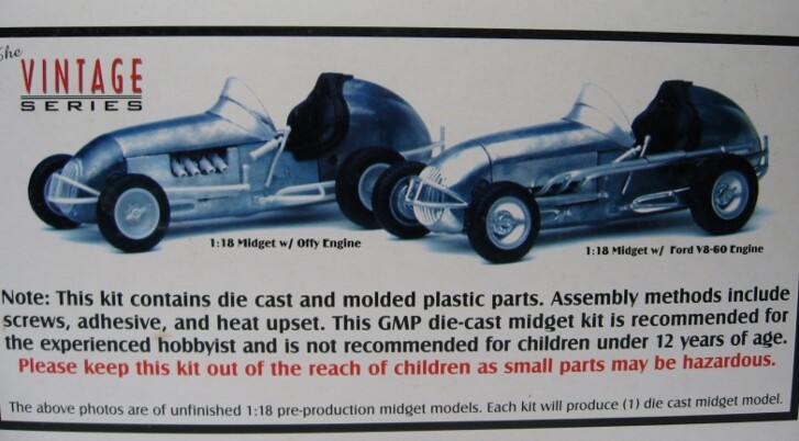GMP Vintage Midget race car model kit Ford or Offy 1:18 diecast #7661 ...