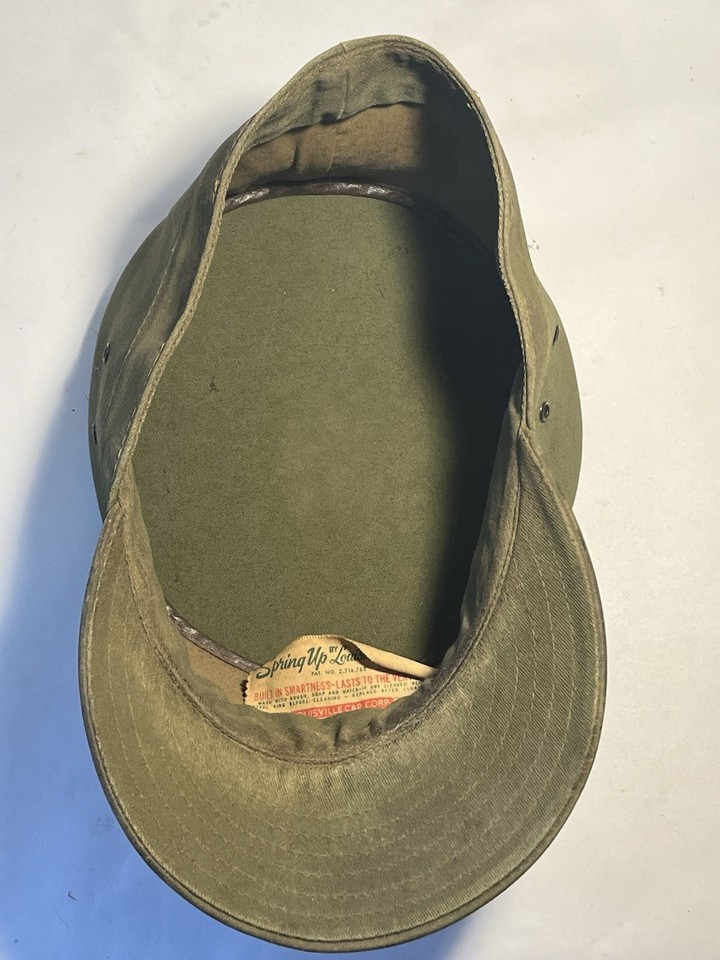 Vtg M1951 Korean War US Army Ridgeway Cap Size 7 1950s Spring Up ...