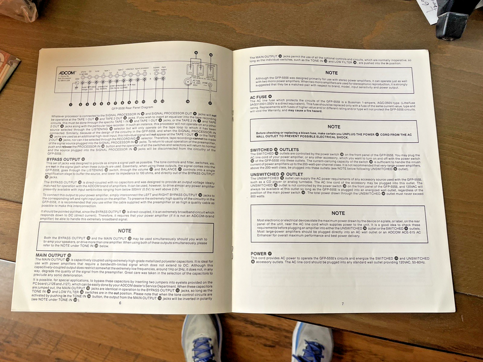 ADCOMGFP-555II PREAMPLIFIER OPERATING INSTRUCTIONS / VERY GOOD ...