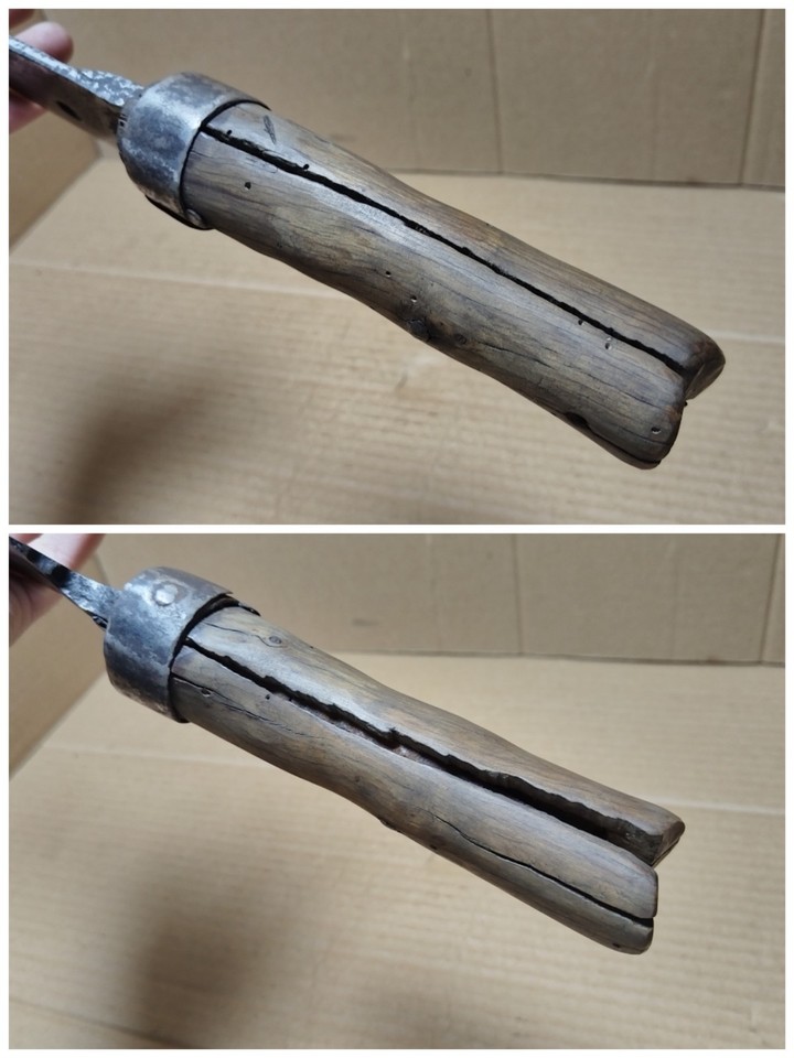 VINTAGE ANTIQUE HAND FORGED KNIFE AGRICULTURAL KNIFE FOR CUTTING HAY ...