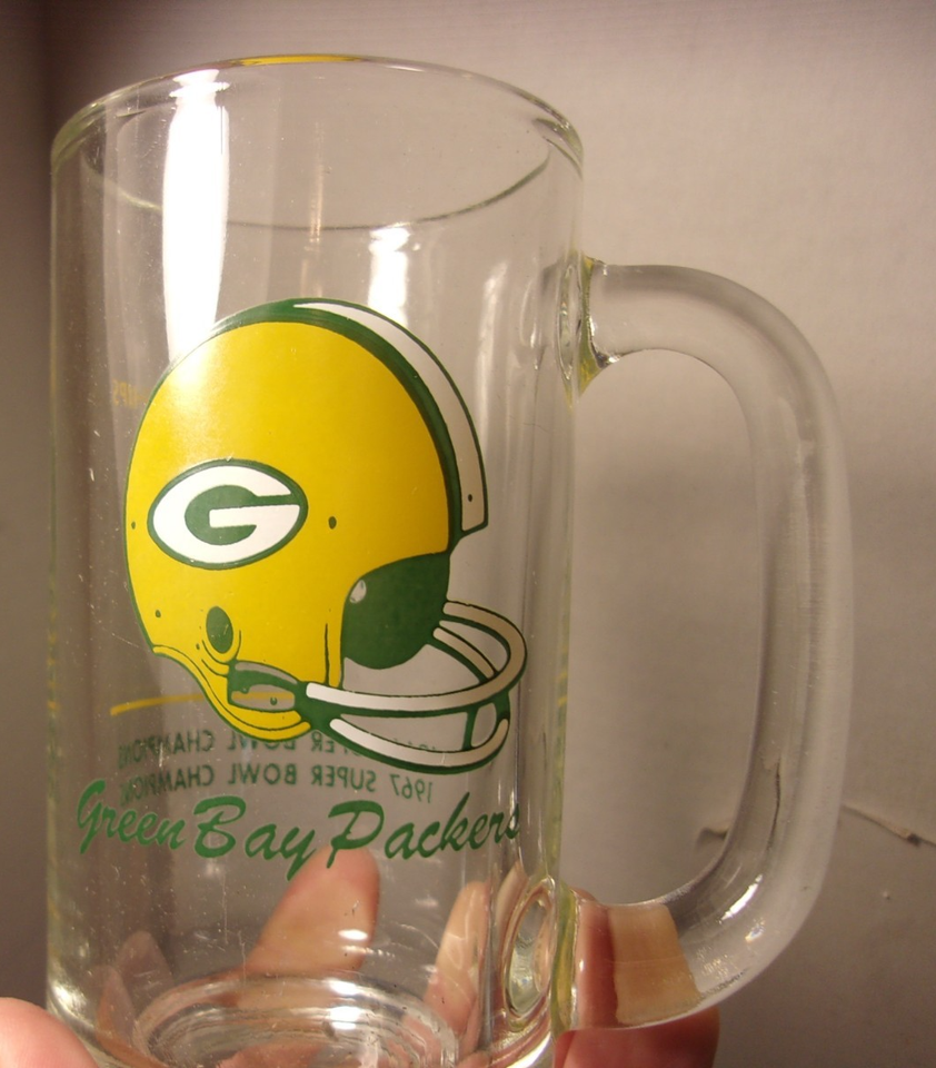 Vintage Rare Green Bay Packers NFL Football Drink Glass Beer Barware ...