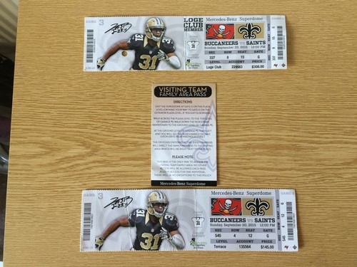 2 X 2015 New Orleans Saints V Tampa Bay Buccaneers Ticket Stubs ...