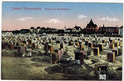 Seashore in High Season, Swinemunde/Świnoujście, Germany/Poland, 1910 ...