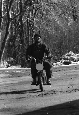 Vintage 1970's 35mm Photo Negative Smoking Man on Mini Bike Motorcycle ...