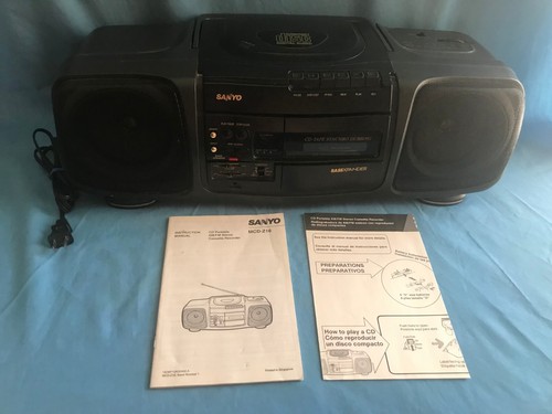 Vintage 1994 Sanyo CD AM/FM Radio Cassette Recorder Boombox Model MCD ...