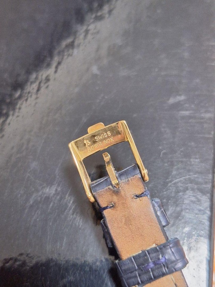 Junk H Stern Quartz Watch No Battery Octagonal Navy Dial 750 Gold Roman ...