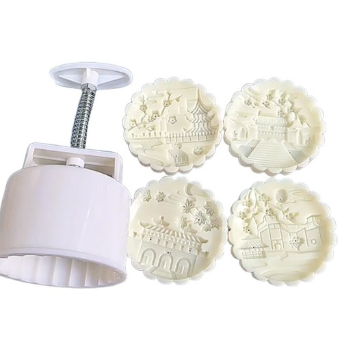 Mid-Autumn Festival Palace-Pattern Mooncake Christmas Pastry Embosser ...