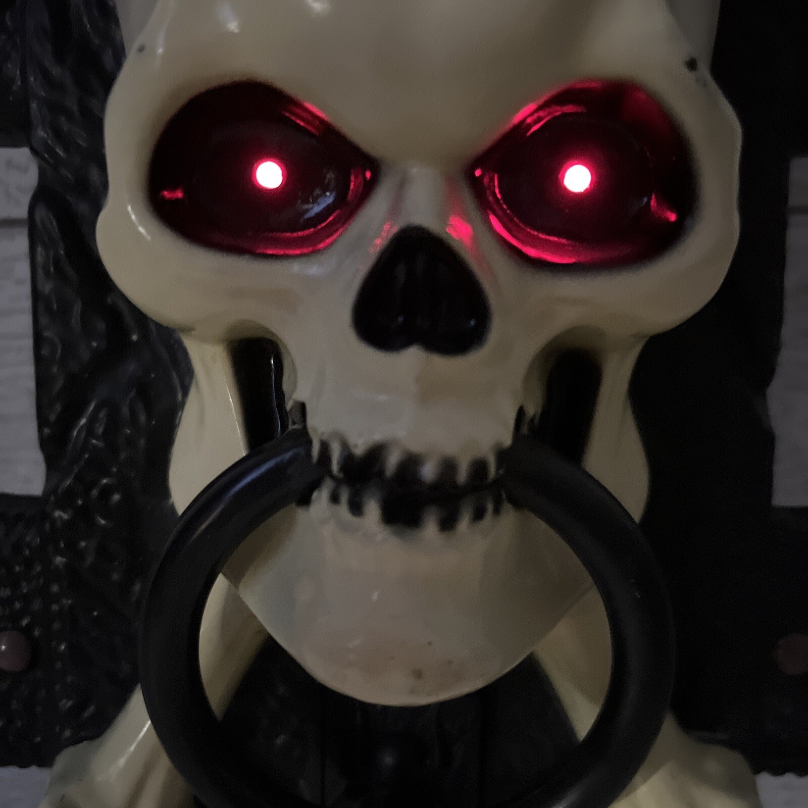 Vintage Paper Magic Group Halloween Skull Skeleton Head Haunted Door ...