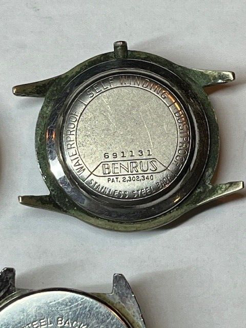 BENRUS WRISTWATCH CASES (5) SELF WINDING SERIES #3221 20MICRON GOLD ...