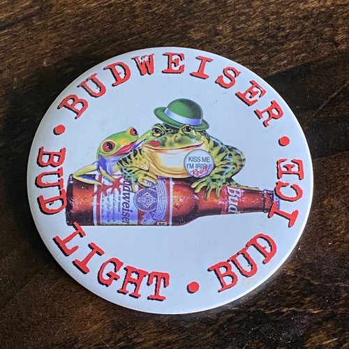 Vintage Budweiser Bud Light Bud Ice Advertising Pinback Button Frogs ...