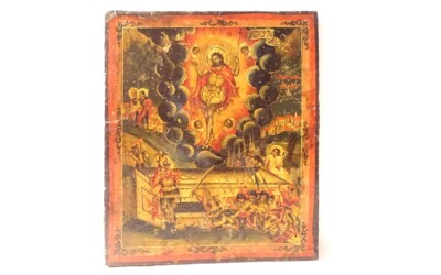 Byzantine Greek Icon Resurrection Christ Anastasis Soldiers Angels 17th ...