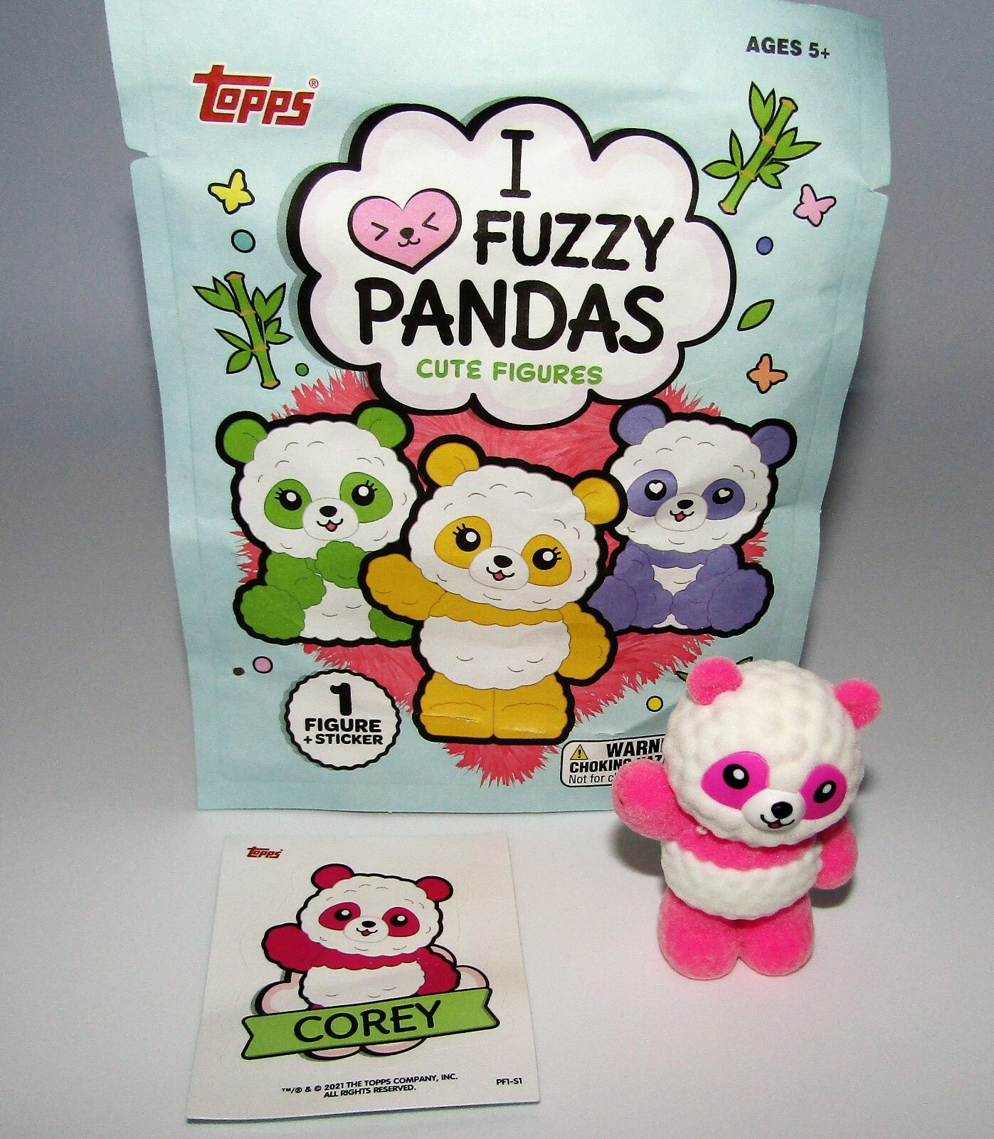 TOPPS I LOVE FUZZY PANDAS CUTE FIGURES SINGLE PANDA COREY NEW | eBay UK