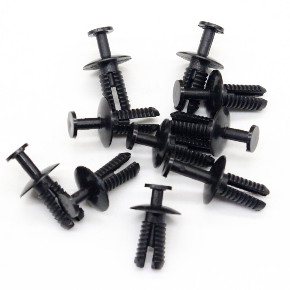 10pcs Fender Liner Rivet Black Nylon Push-Type Retainer For Land Rover ...