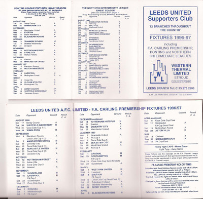 1996-97 LEEDS UNITED Reserves & NIL FIXTURE LIST - LUFC Supporters Club ...