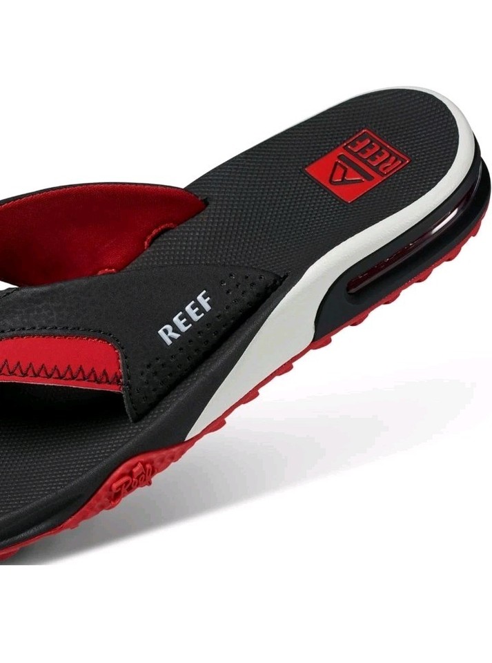 Reef Fanning Pregame Sandal Black Red Flip Flop Slide Bottle Opener Men ...
