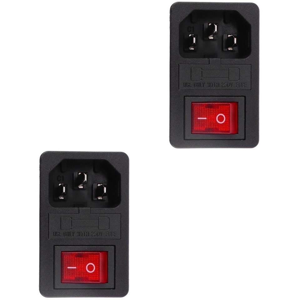 2pcs AC Power Socket 3-Pin Electrical Outlet 10A 250V Power Inlet with ...
