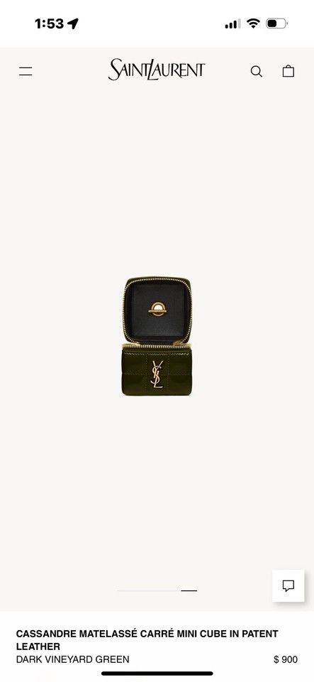 YSL Saint Laurent CASSANDRE MATELASSÉ CARRÉ MINI CUBE Bag NEW AUTHENTIC ...