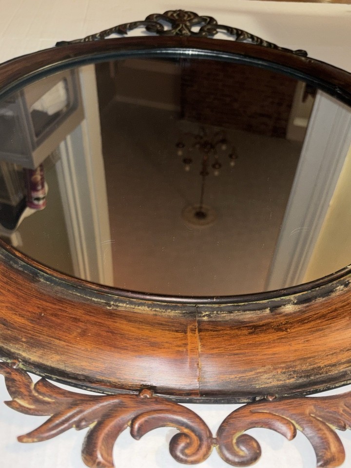 SYROCO STYLE WOOD GOLD BAROQUE ROCOCO HOLLYWOOD REGENCY WALL MIRROR ...